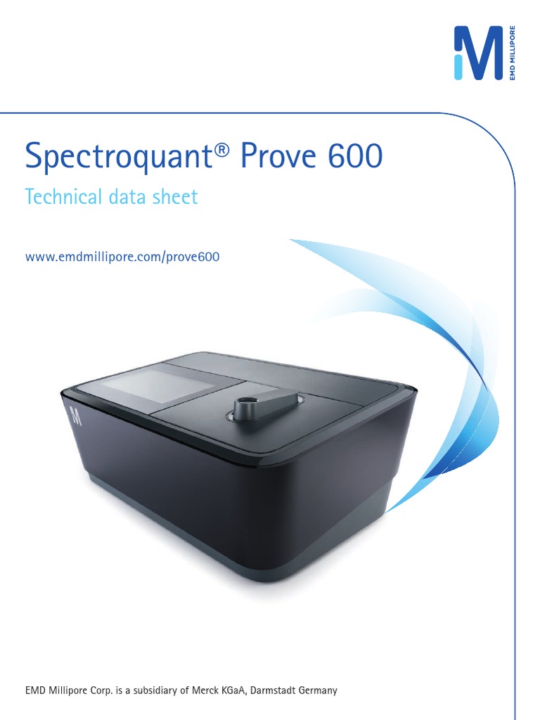 Spectroquant Prove 600: Technical Data Sheet | PDF | Absorbance | Usb