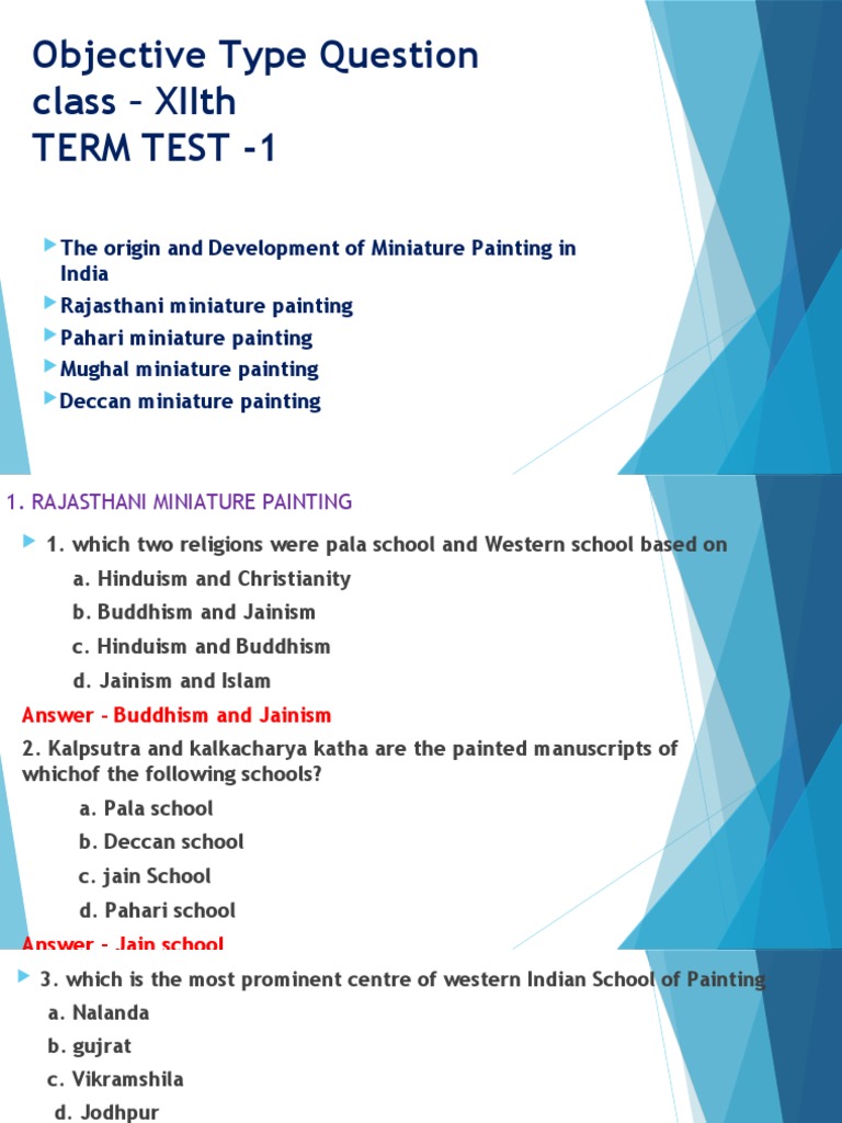 Objective Type Question Class - Xiith Term Test - 1 | PDF