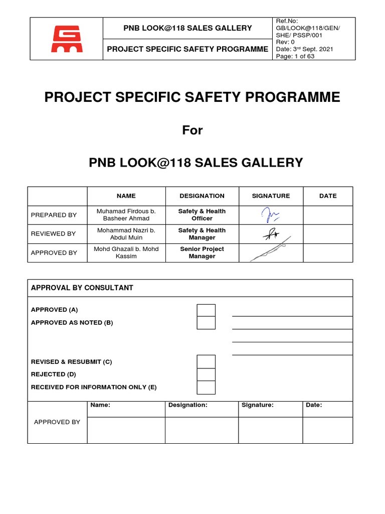 ACONEX - Project Specific Safety Programme | PDF | Occupational Safety ...