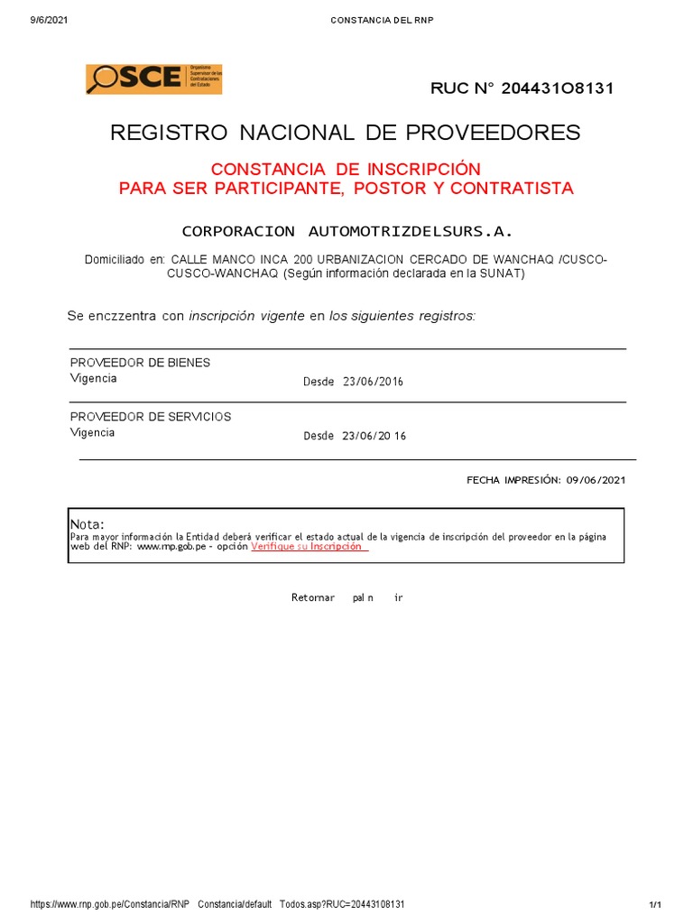 Constancia Del RNP | PDF