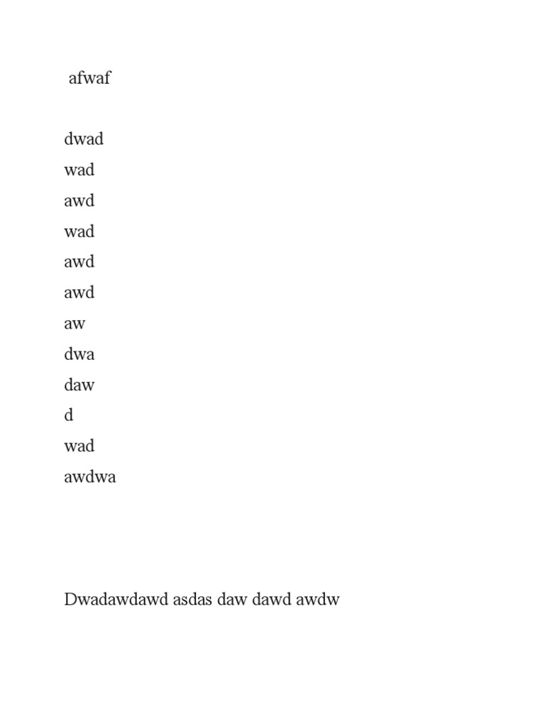 Afwaf Dwad Wad Awd Wad Awd Awd Aw Dwa Daw D Wad Awdwa | PDF