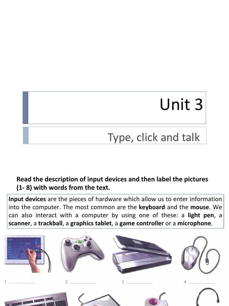 Type, Click and Talk: Unit 3 | PDF | Cursor (User Interface) | Speech ...