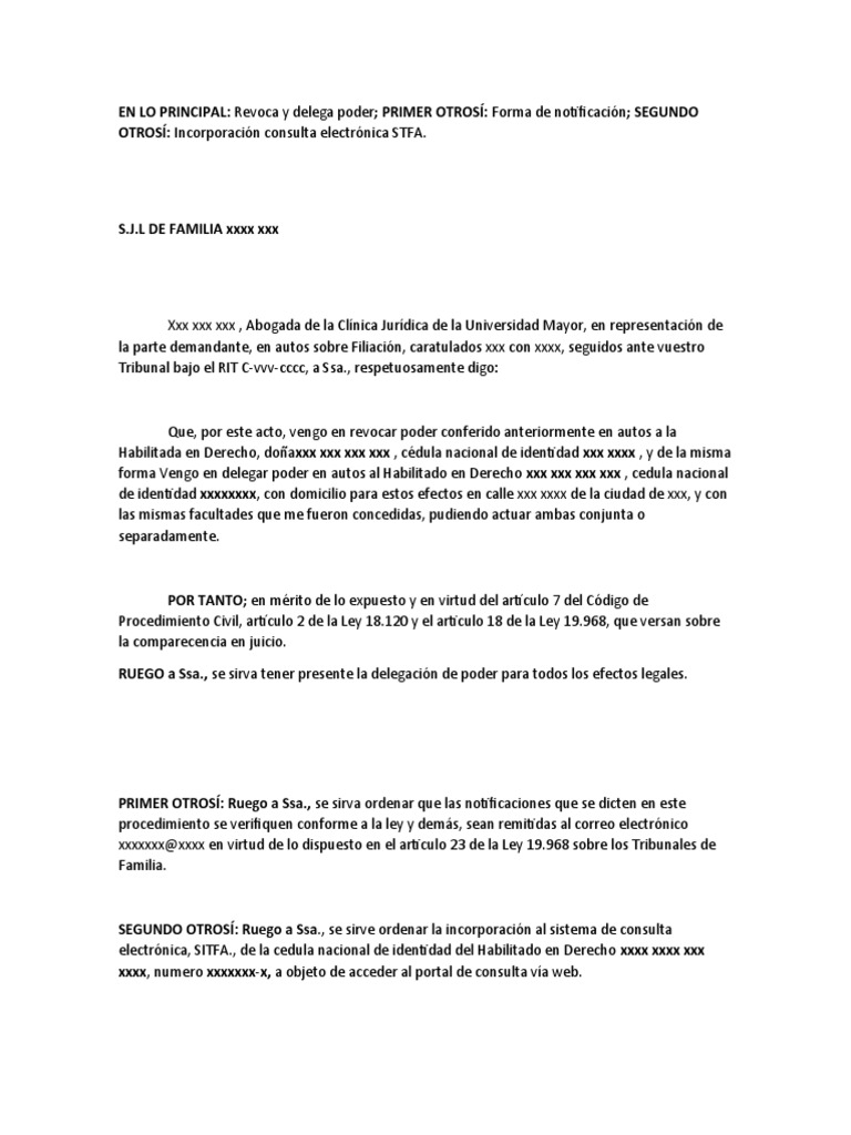 Modelo Revoca y Delega Poder | PDF | Derecho