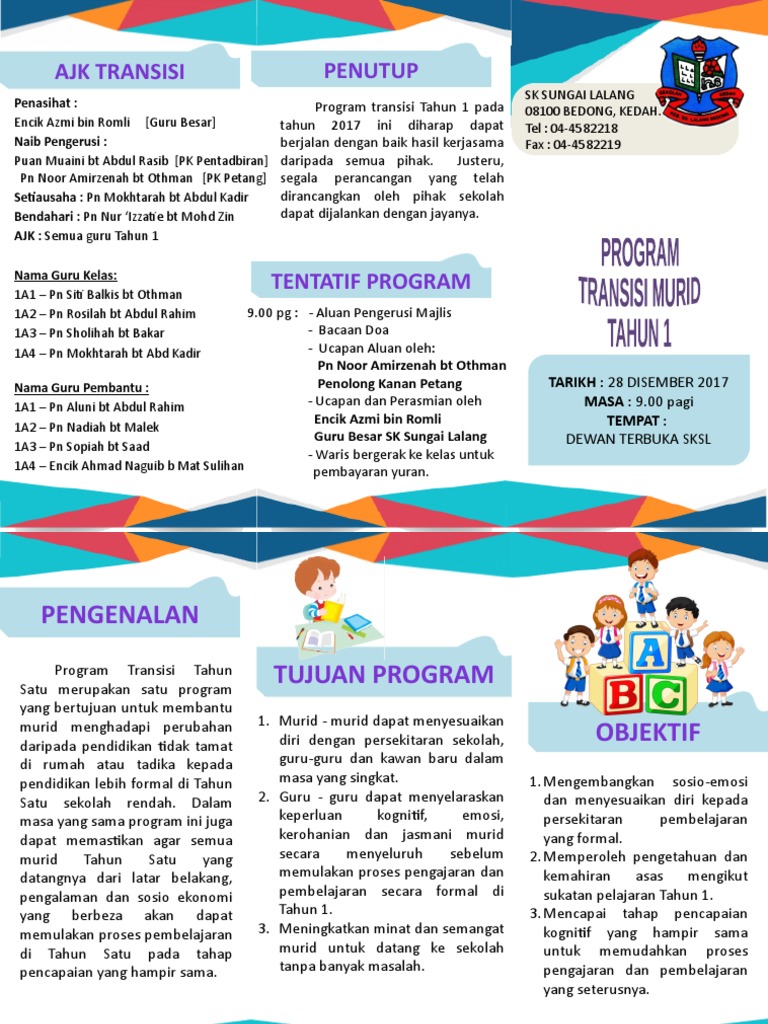 Brosur Program Transisi Tahun 1 2018 | PDF