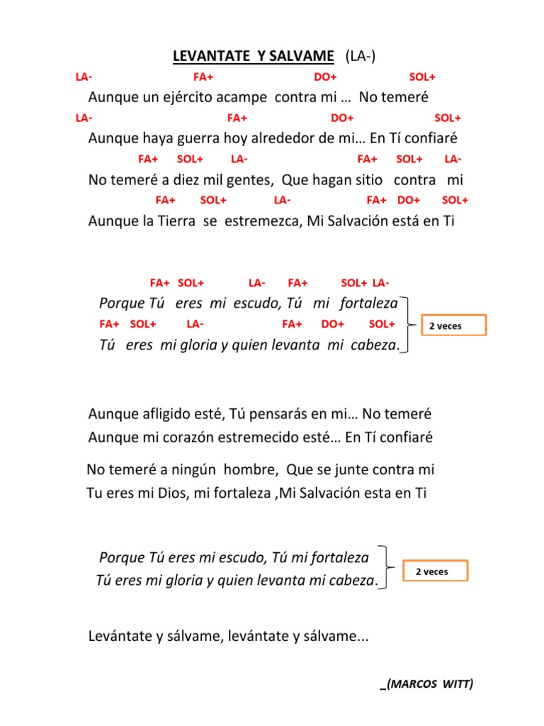 LEVANTATE Y SALVAME (Acordes) | PDF