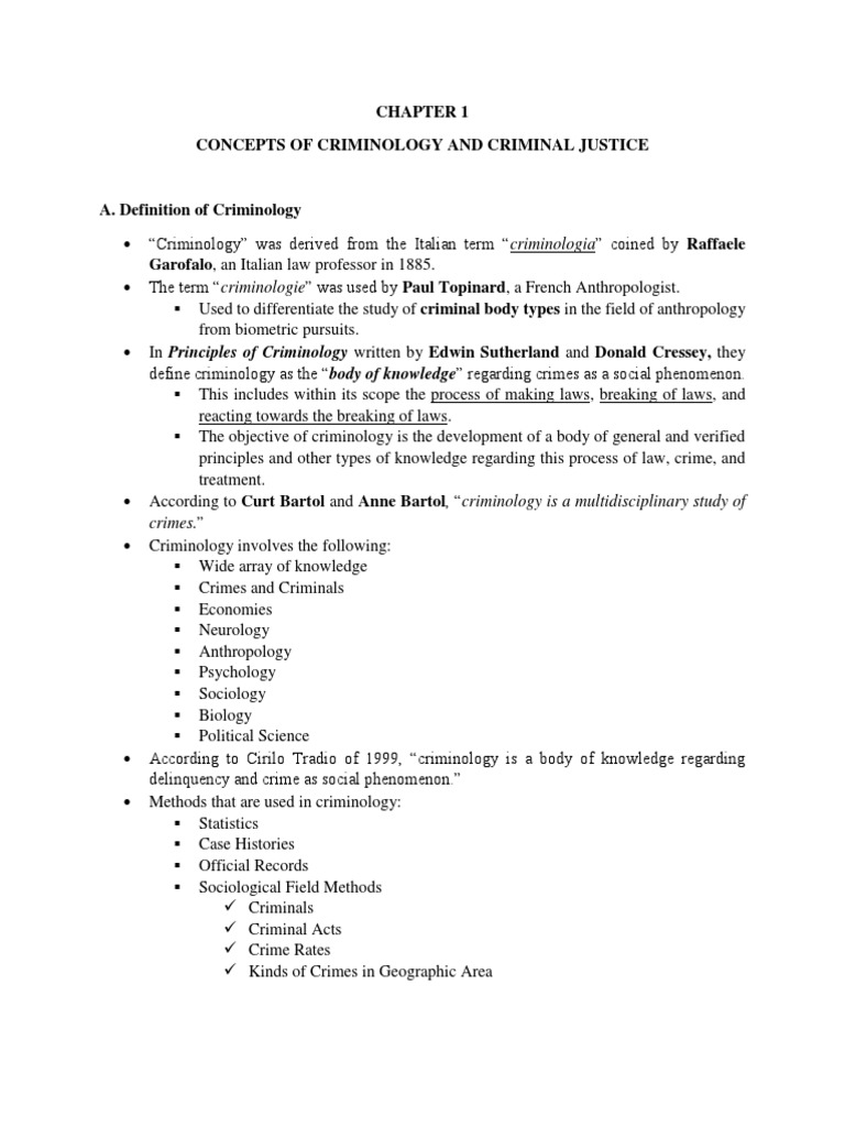 Criminology and Criminal Justice Concepts | PDF | Criminology | Crime ...