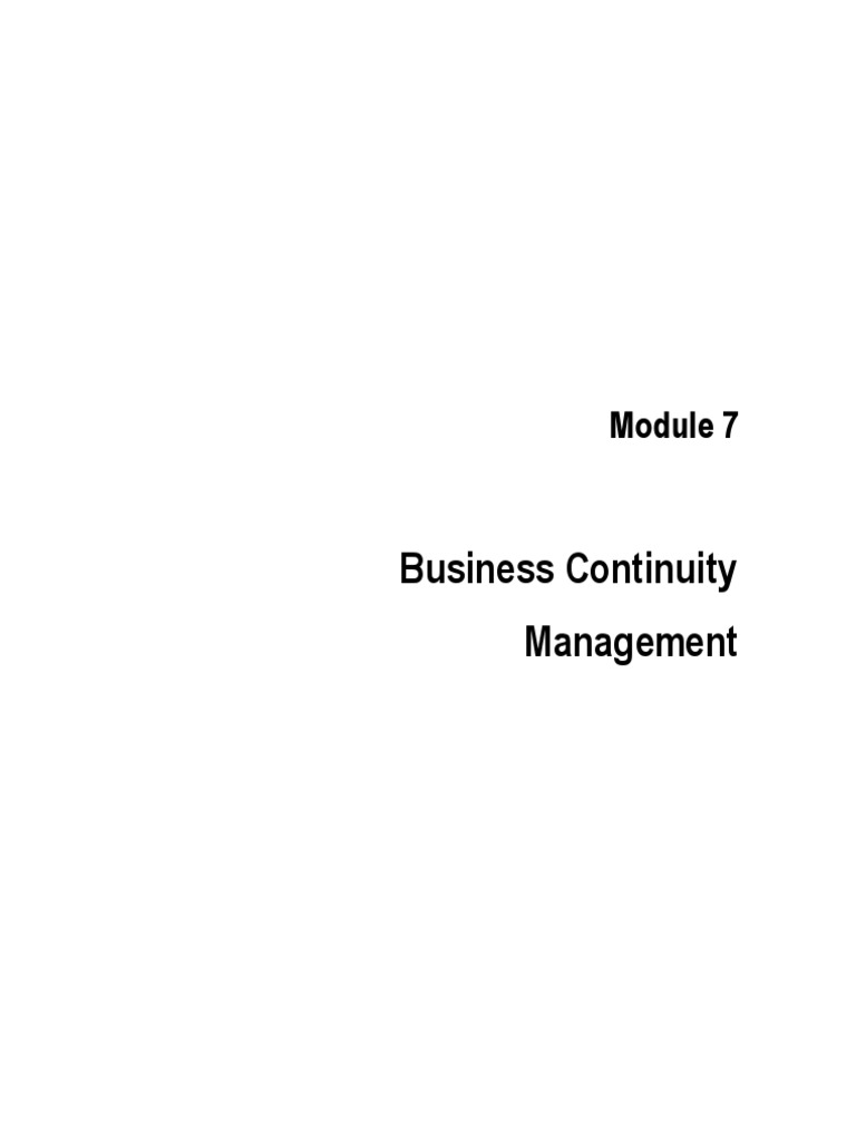 Module 7 Business Continuity Management | PDF | Disaster Recovery ...