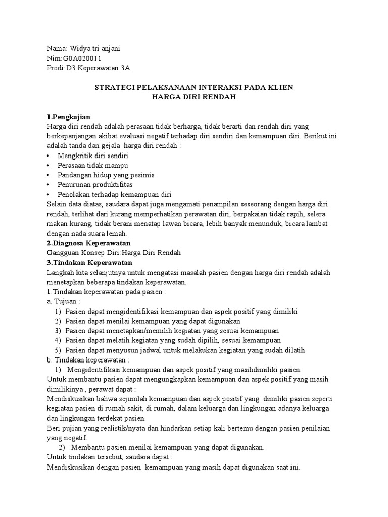 SP Harga Diri Rendah | PDF