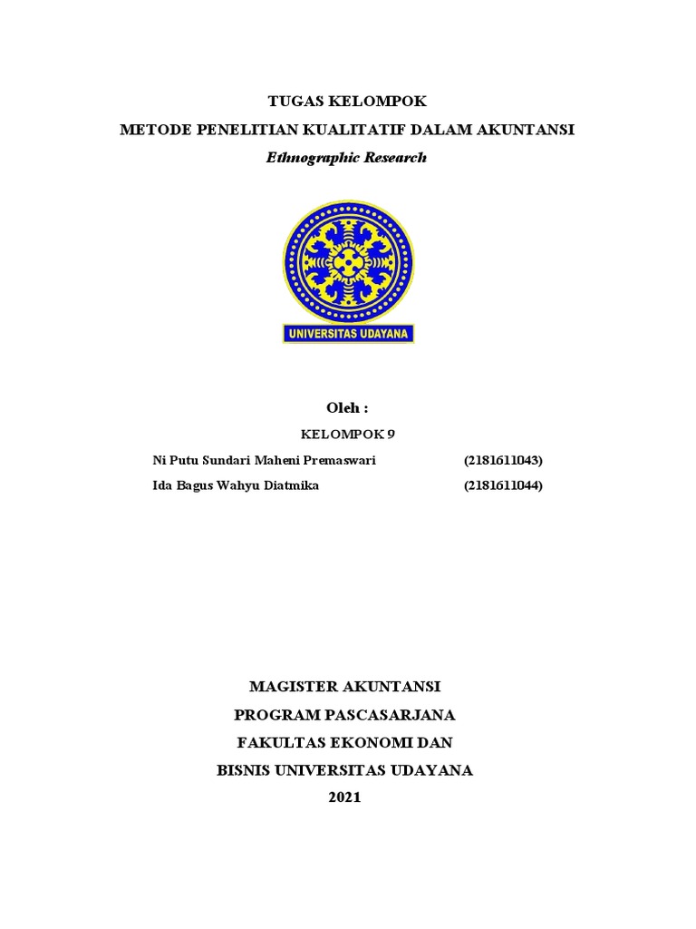 Kelompok 9 - RMK SAP 3 - Kualitatif | PDF