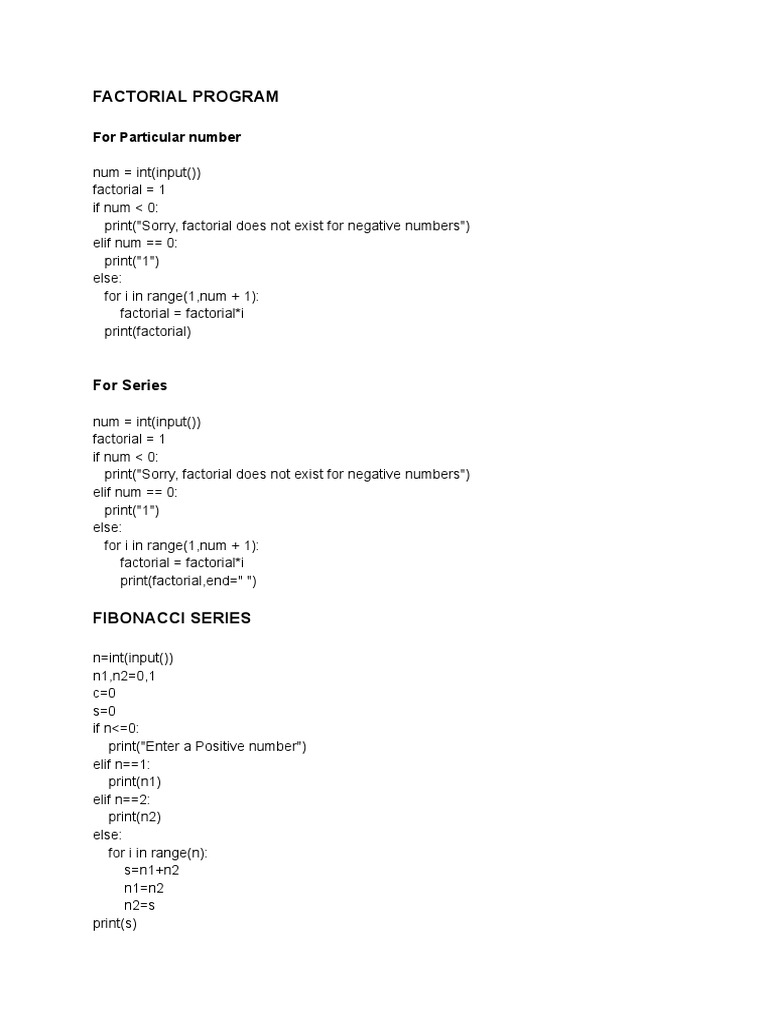 Factorial Program: For Particular Number | PDF | Array Data Structure | Algorithms And Data ...