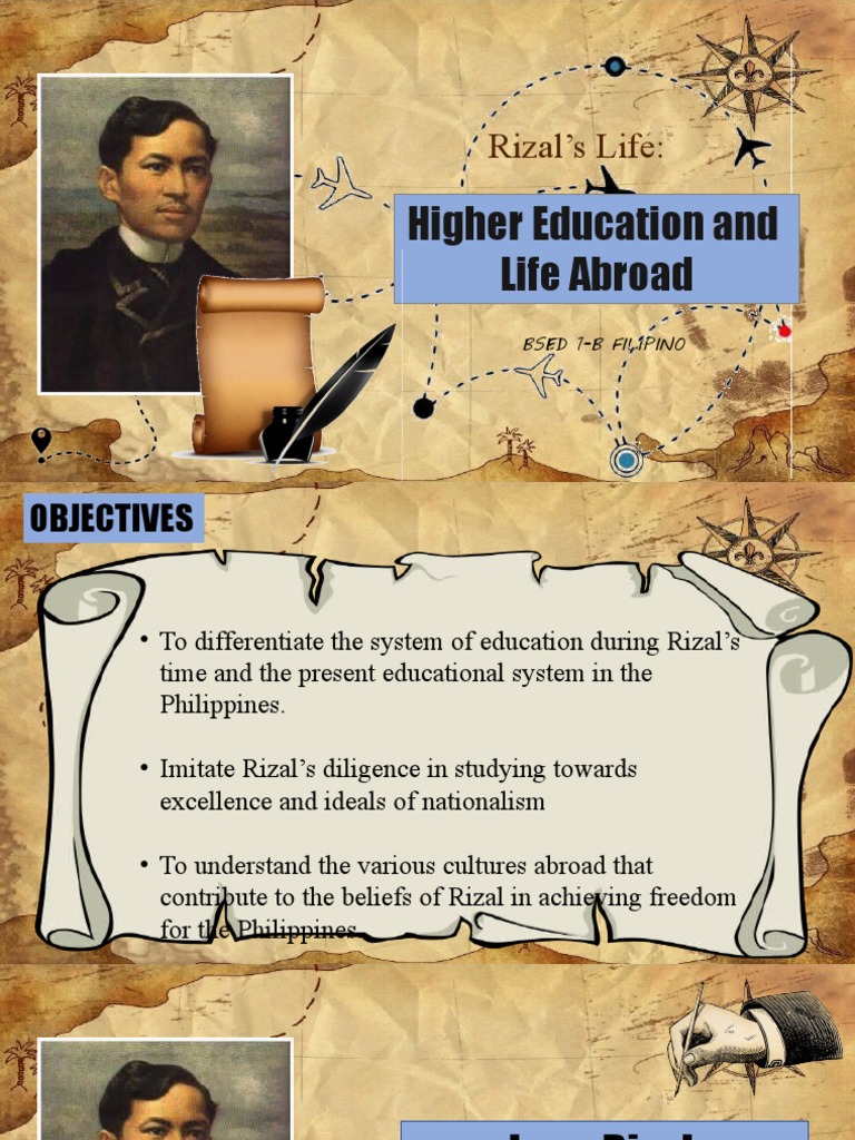 Rizal's Life - Higher Education and Life Abroad - BSED 1B - FILIPINO ...