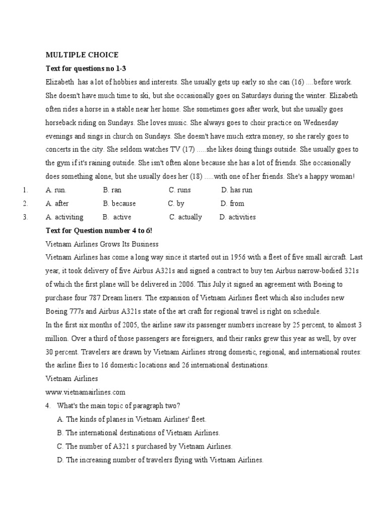 Multiple Choice Text For Questions No 1-3 | PDF | Mecca
