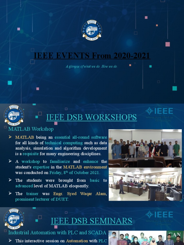IEEE EVENTS From 2020-2021: A Glimpse of What We Do. How We Do | PDF ...