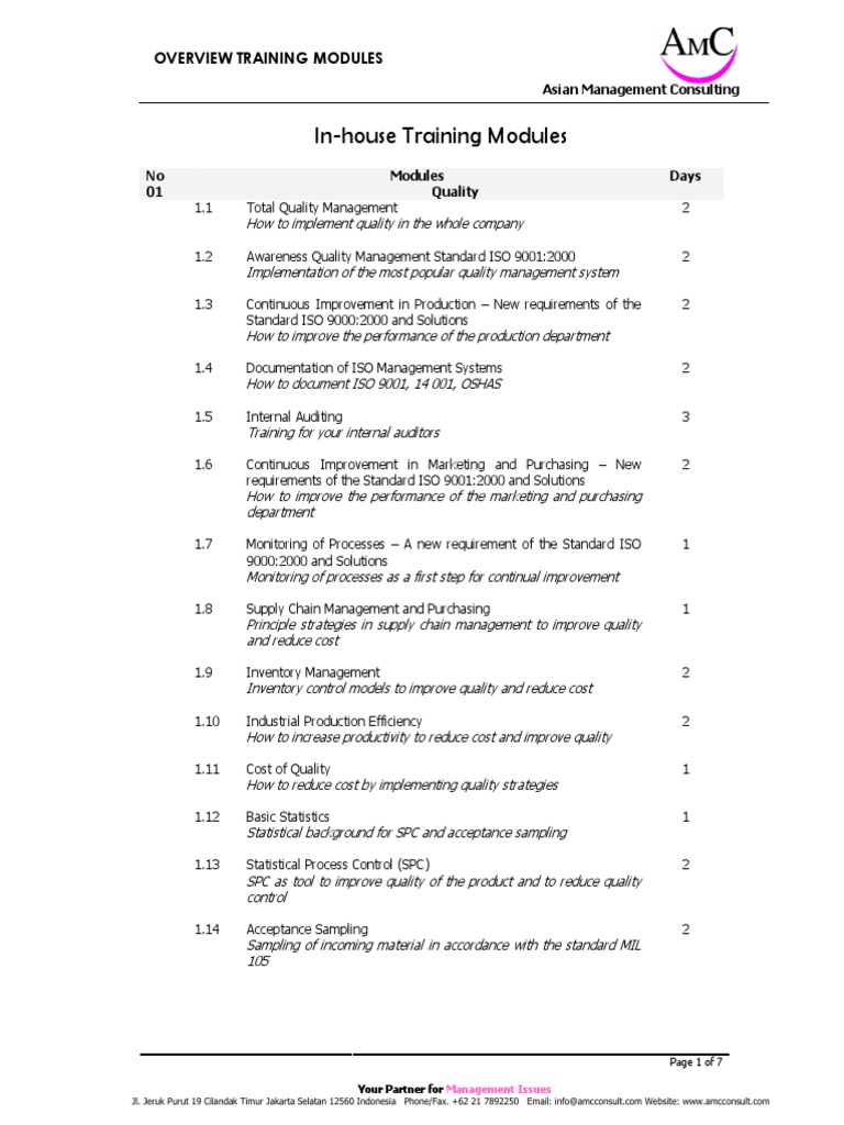 AMC Training Module | PDF | Marketing | Occupational Safety And Health