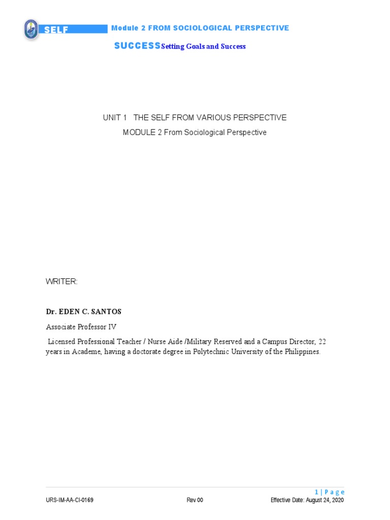 Theories of Self-Development from Psychological and Sociological ...