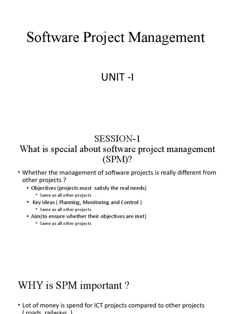 SPM Unit 1 | PDF | Project Management | Software Development