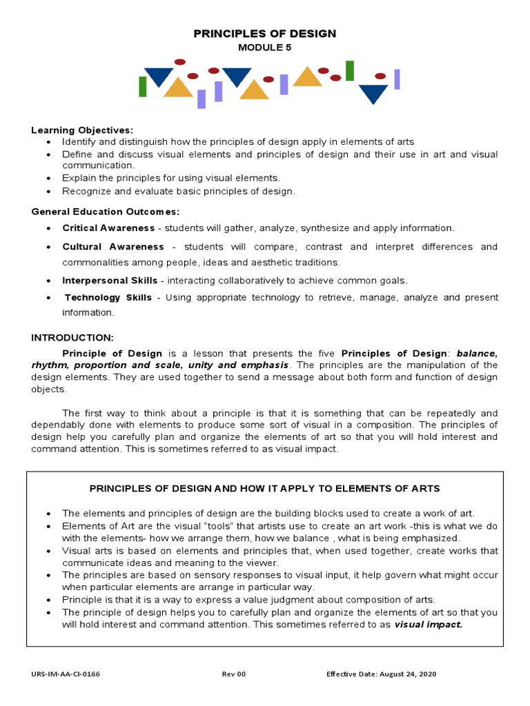 Humanities Module 5 | PDF | Composition (Visual Arts) | Design