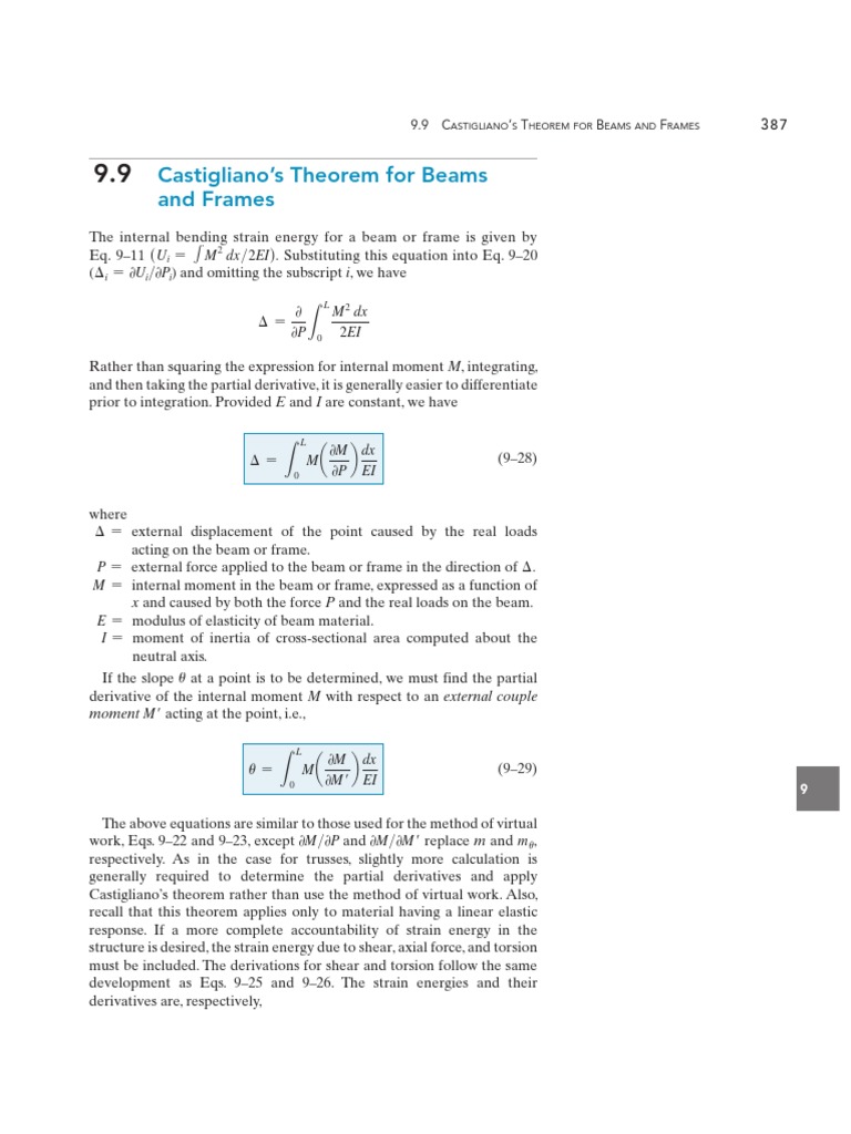 Castigliano's Part 2 | PDF | Beam (Structure) | Bending