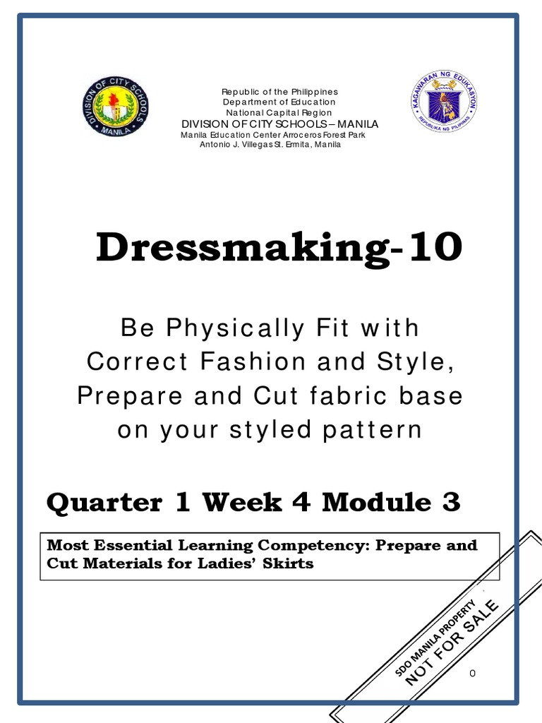 DRESSMAKING-10 Q1 Mod3 | PDF | Seam (Sewing) | Sewing