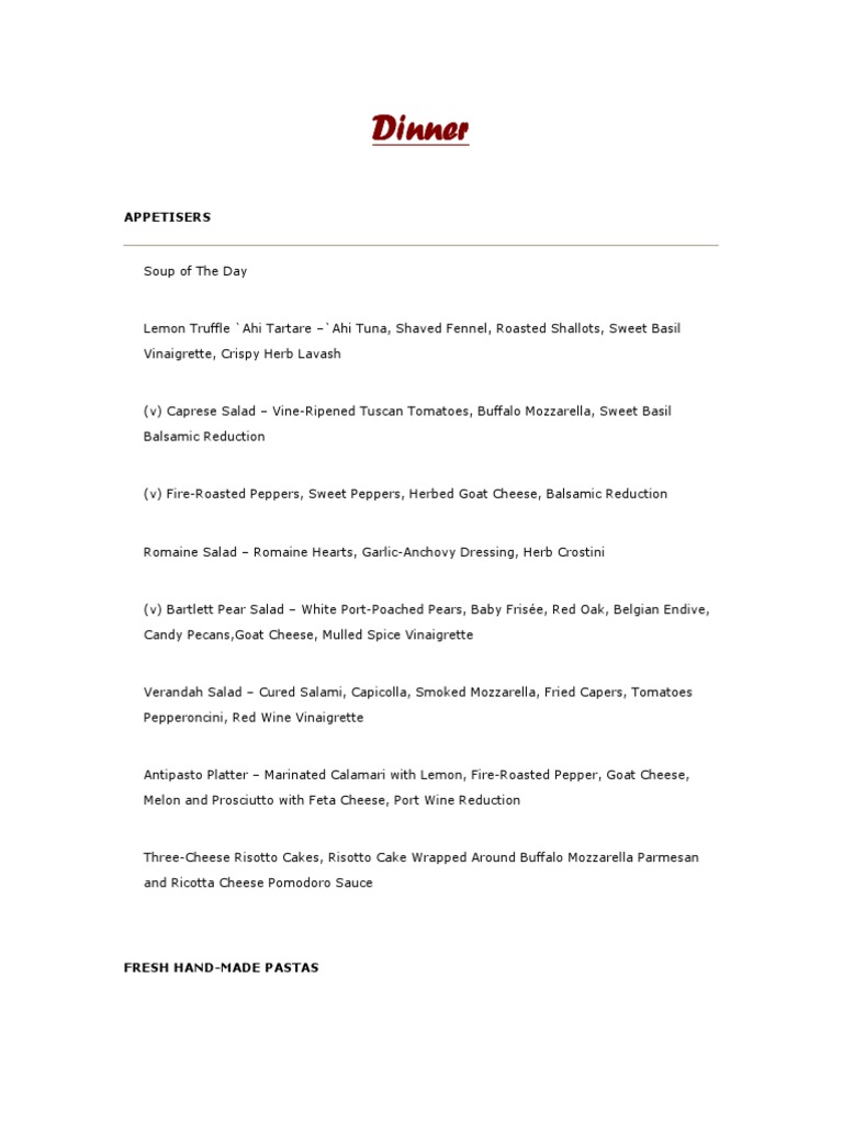 Dinner Pdf Foods