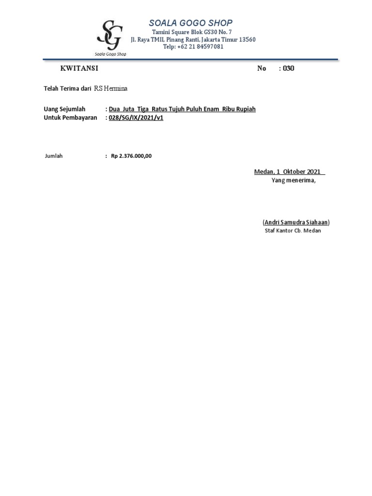 Kwitansi Invoice 30 | PDF