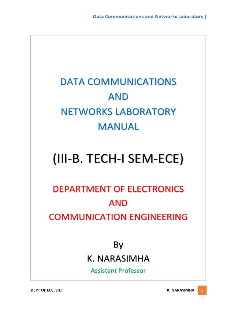DCN Lab Manual-JNUH Hyderabad | PDF | Transmission Control Protocol | Computer Network