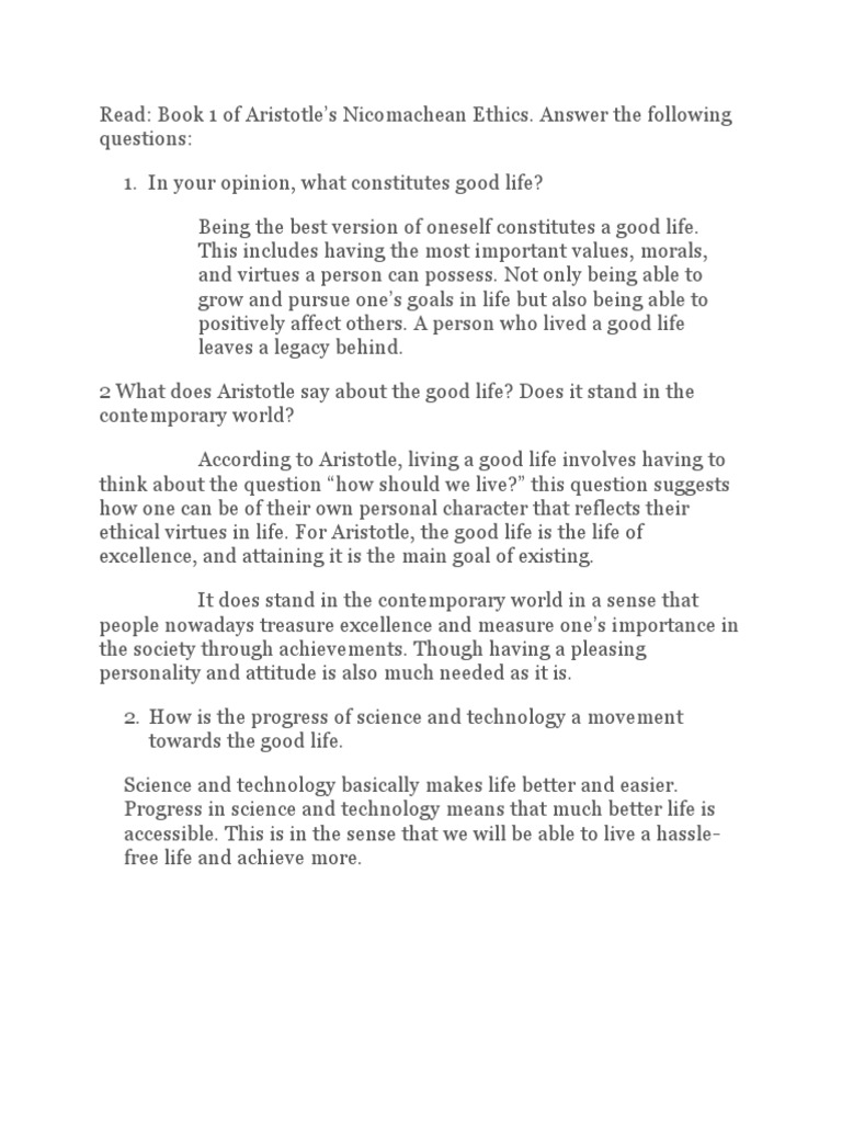 Assign Aristotle Good Life | PDF | Career & Growth | Science & Mathematics