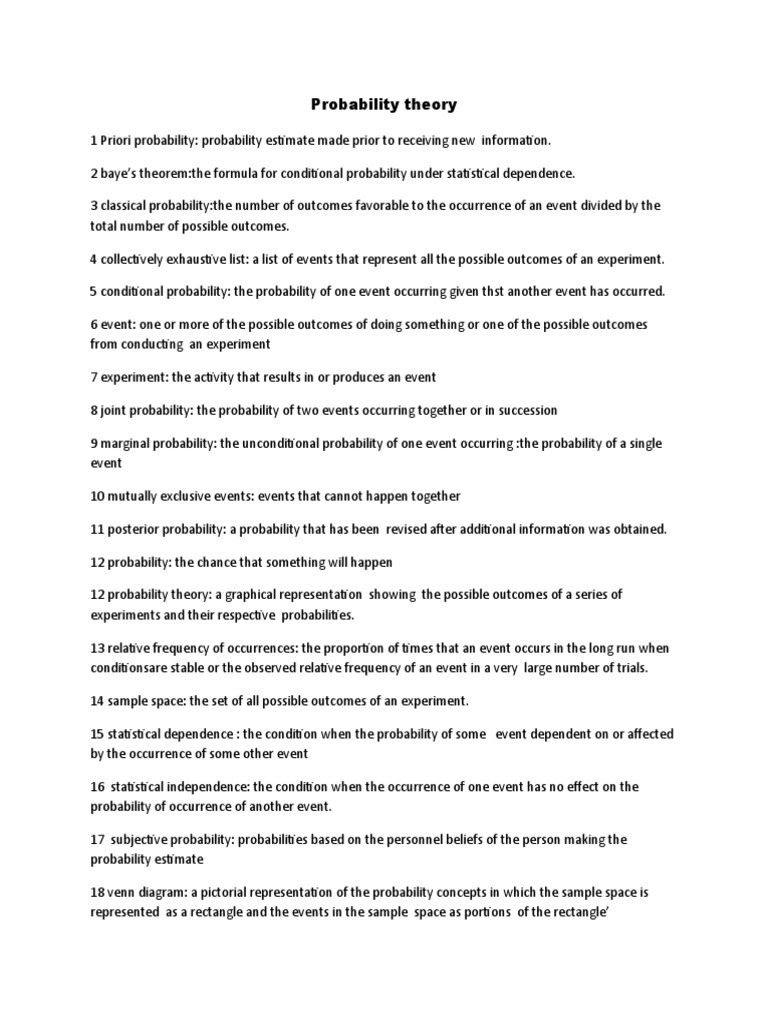 Probability Theory | PDF | Probability | Probability Theory