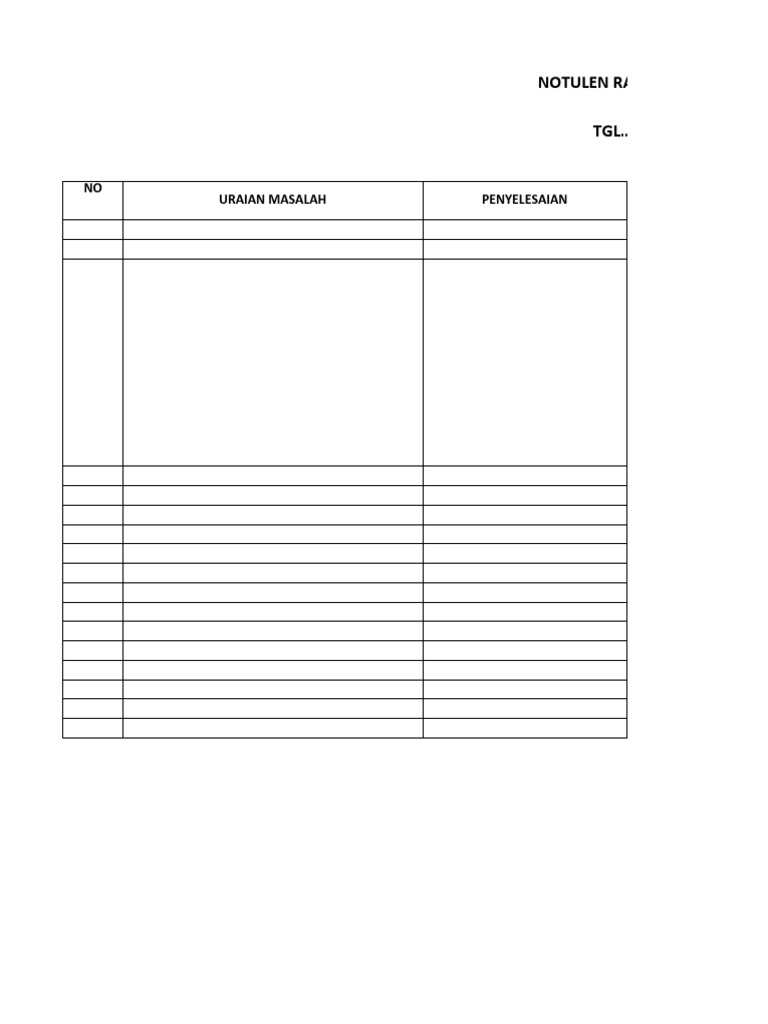 Format Notulen Rapat | PDF