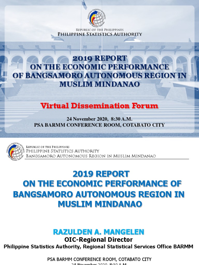 2019 Report On The Economic Performance of BARMM | PDF | Philippines ...