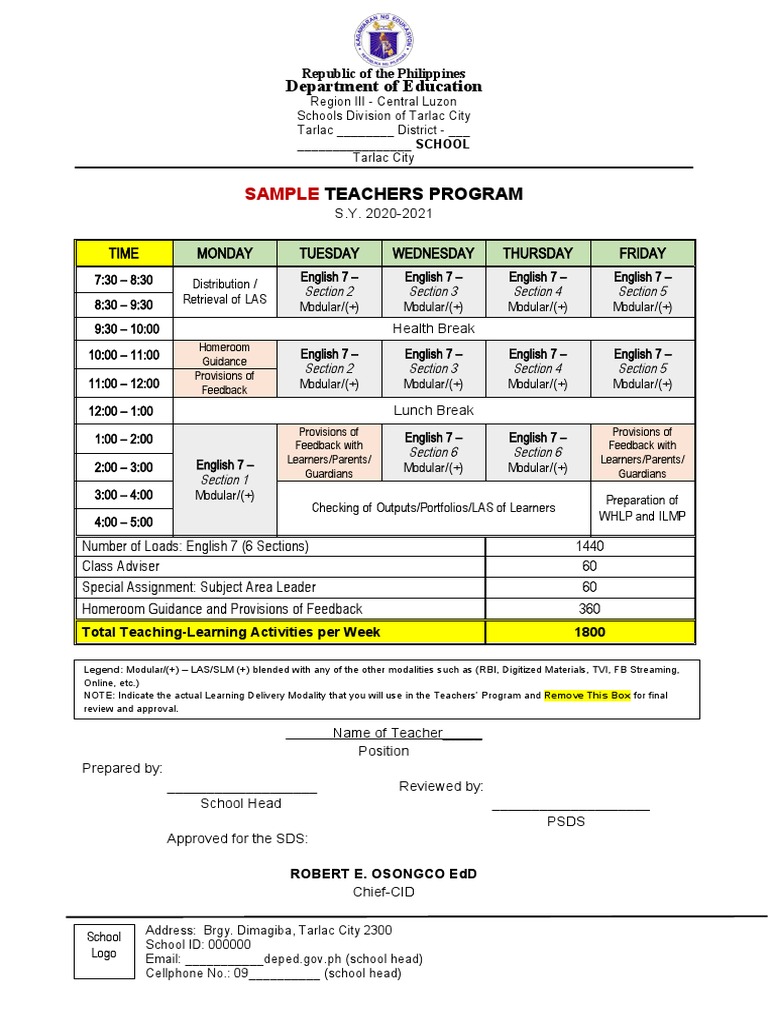 Modified Teachers Program JHS | PDF | Learning