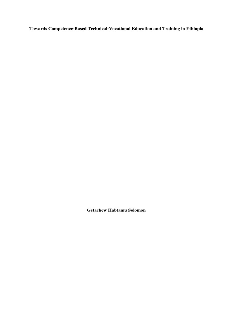 Competence-Based TVET in Ethiopia | PDF | Competence (Human Resources) | Vocational Education