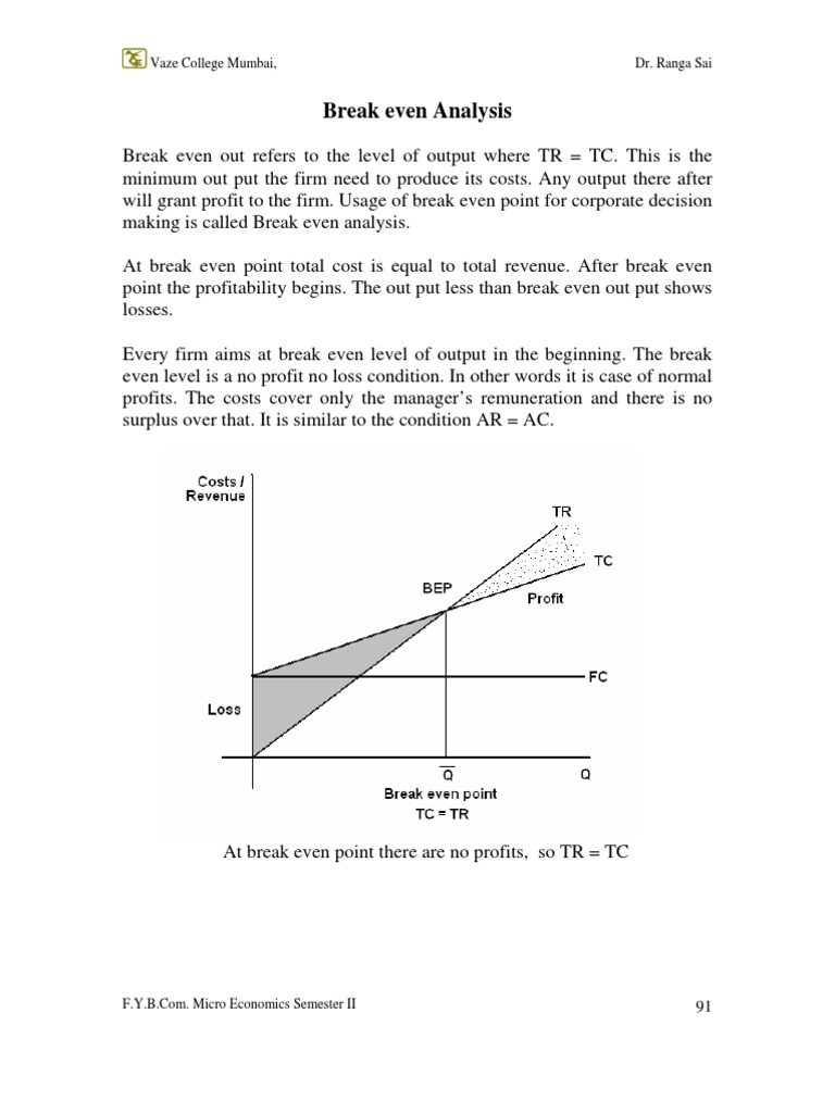 Break Even Analysis | PDF | Internal Rate Of Return | Net Present Value