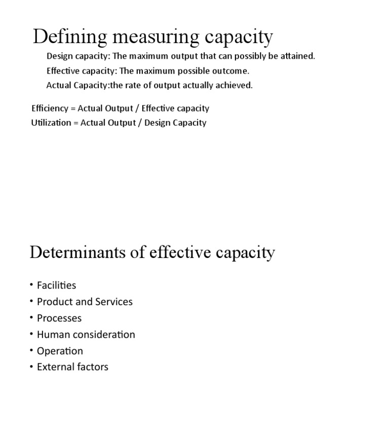 Defining Measuring Capacity | PDF