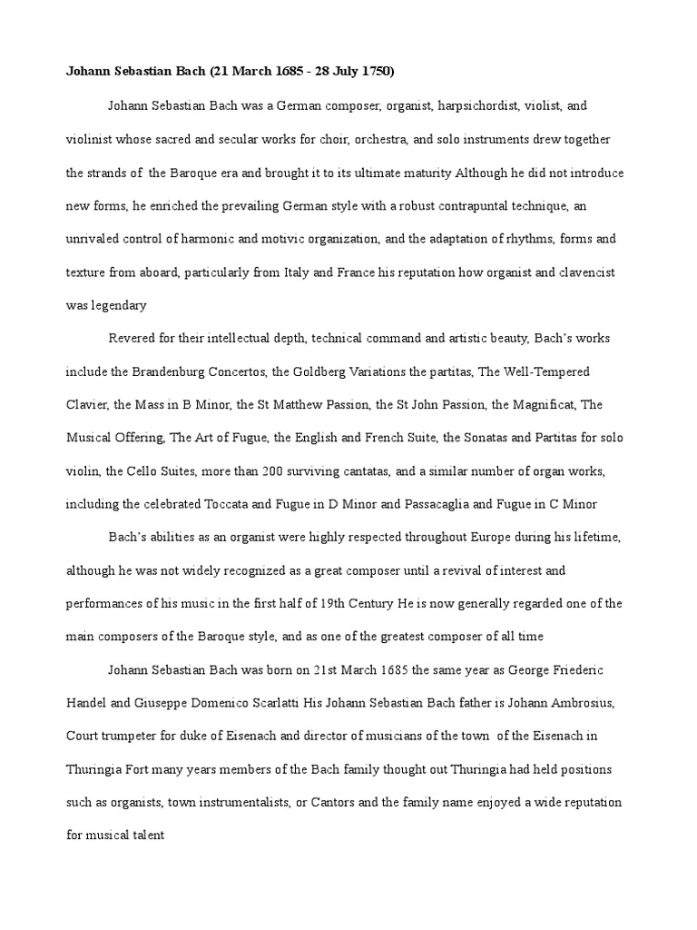 Bach Music Research | PDF | Johann Sebastian Bach | Classical Music