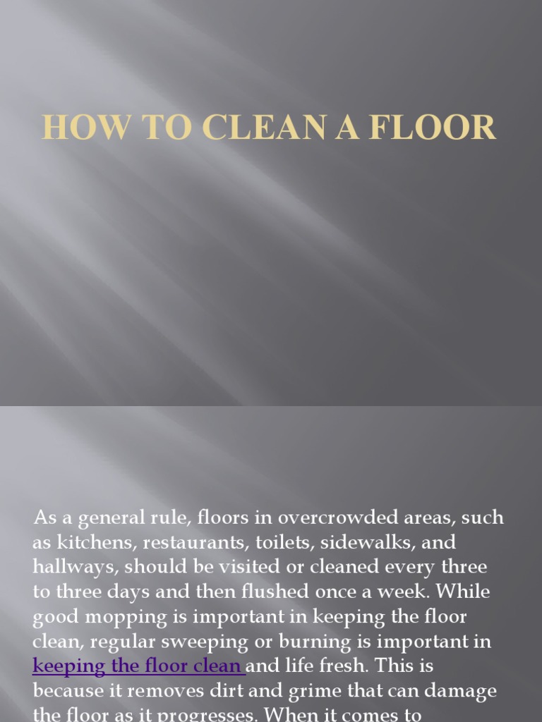Best Practices for Floor Cleaning | PDF