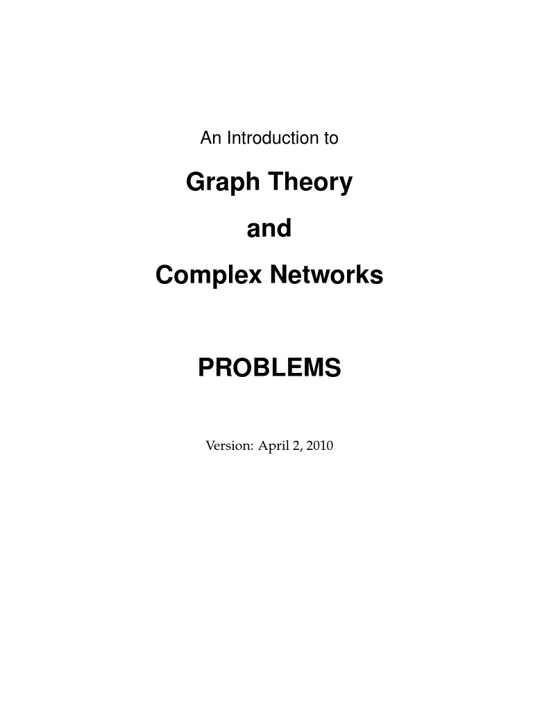 Graph Problems | PDF | Vertex (Graph Theory) | Discrete Mathematics