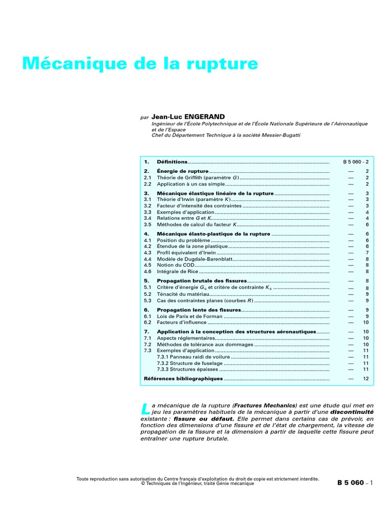 Mécanique de La Rupture | PDF | Mécanique des fractures | Déformation ...