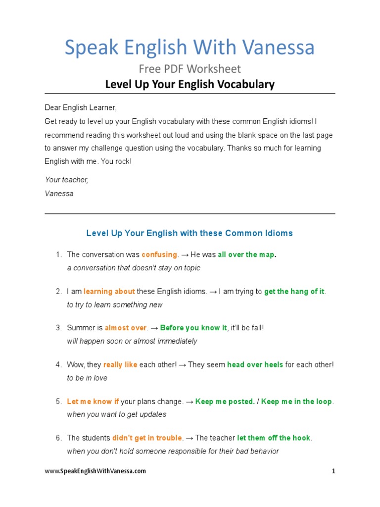 Level Up Vocabulary | PDF