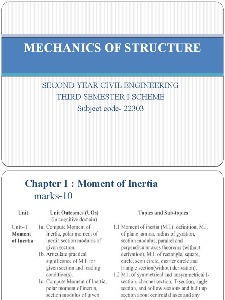 Mechanics of Structure: Second Year Civil Engineering Third Semester I ...