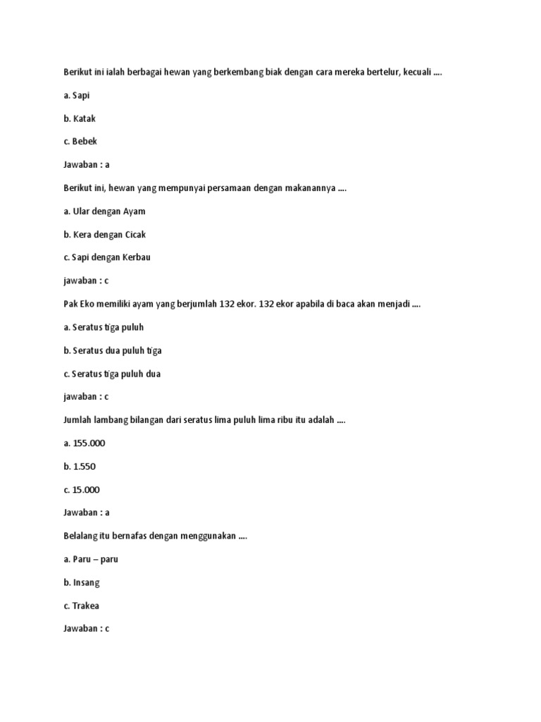Soal Tema 1 | PDF | Seni & Disiplin Bahasa | Sains & Matematika