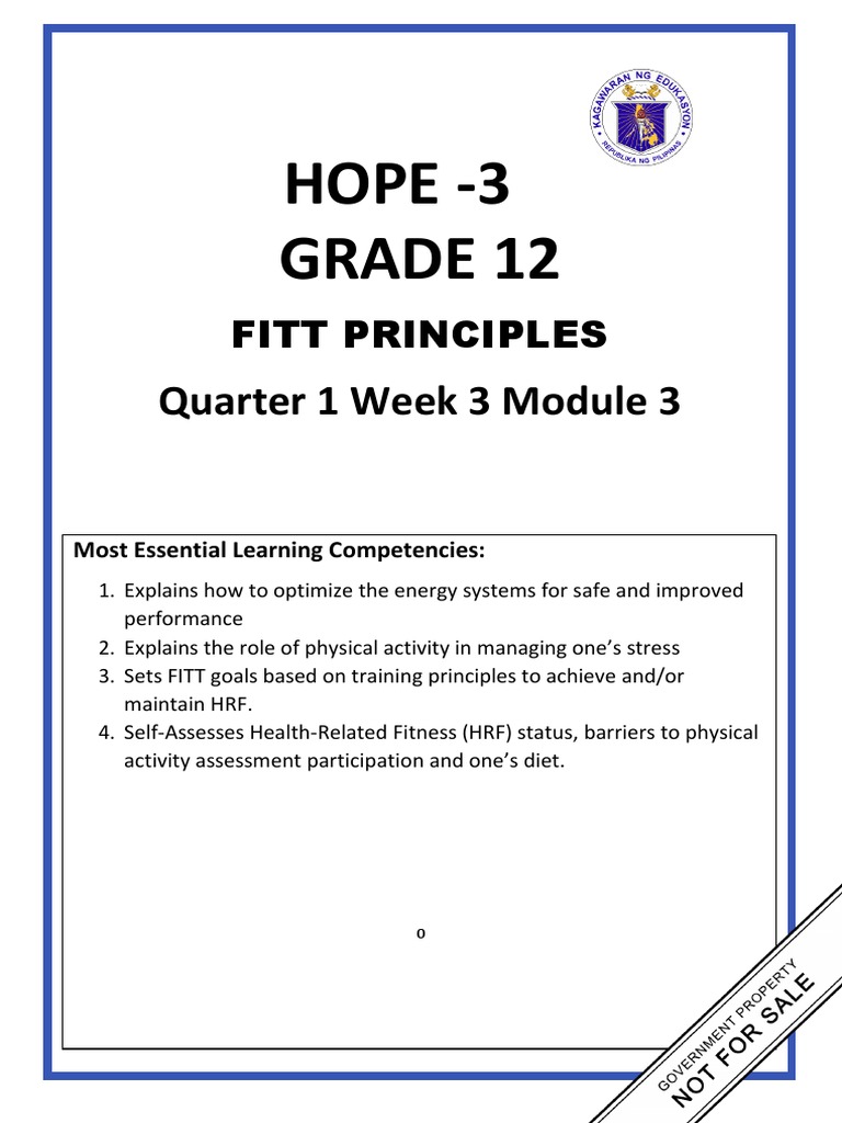 Hope - 3 Grade 12: Quarter 1 Week 3 Module 3 | PDF | Strength Training ...