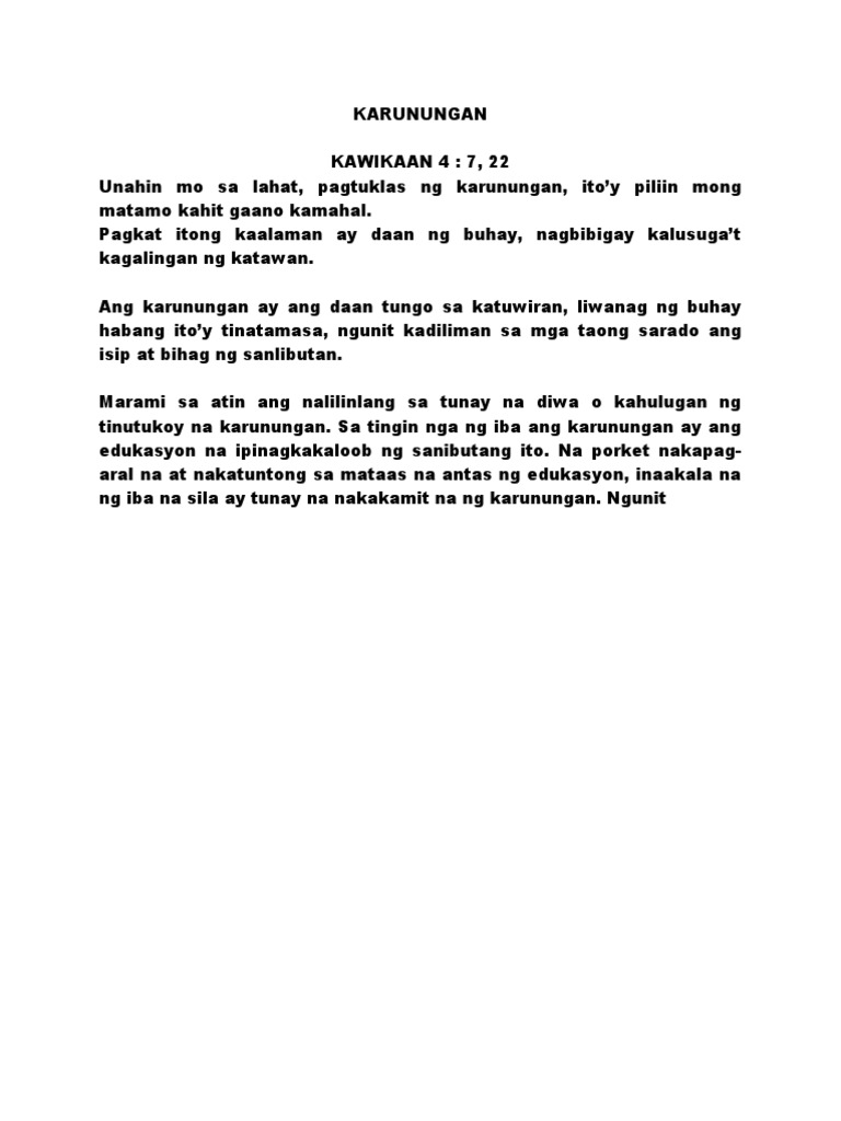 KARUNUNGAN | PDF