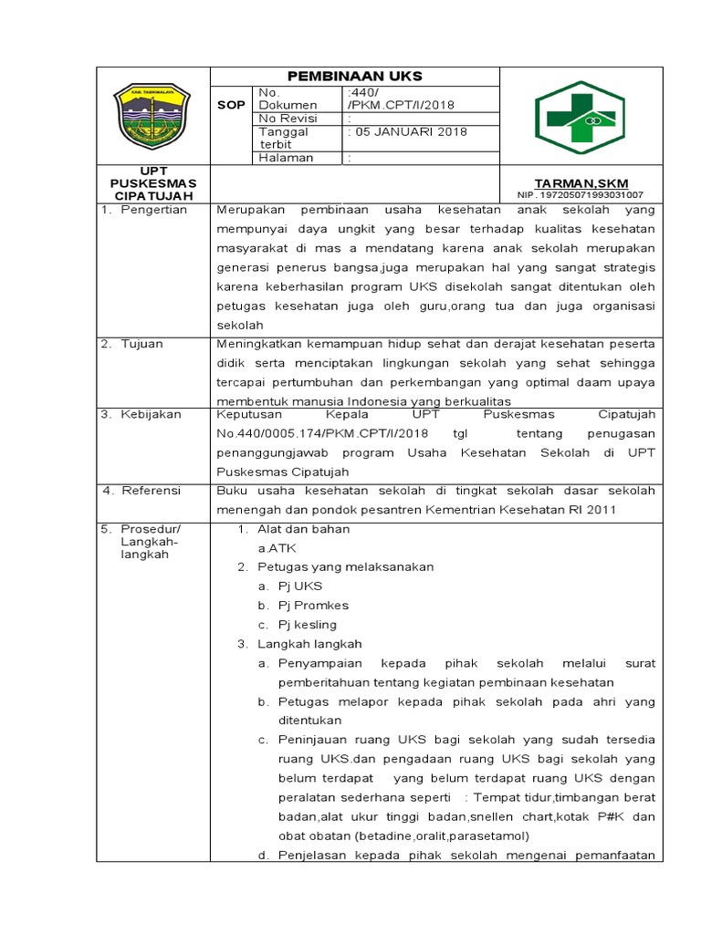 SOP UKS Terbaru | PDF