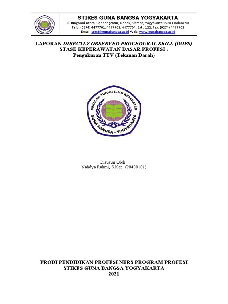 LAPORAN DOPS KDP-Pengukuran TTV (Tekanan Darah) | PDF