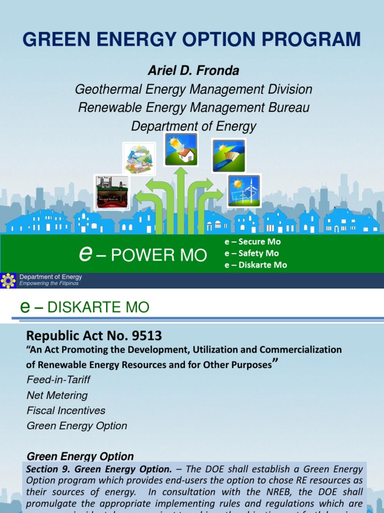 Green Energy Option Program Overview | PDF | Sustainable Energy ...