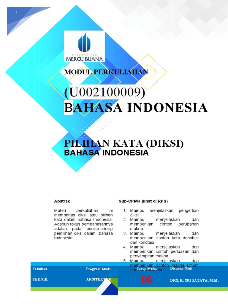 Modul 6 Pilihan Kata (Diksi) | PDF