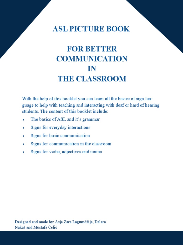 Asl Picture Book For Better Communication IN The Classroom | PDF ...
