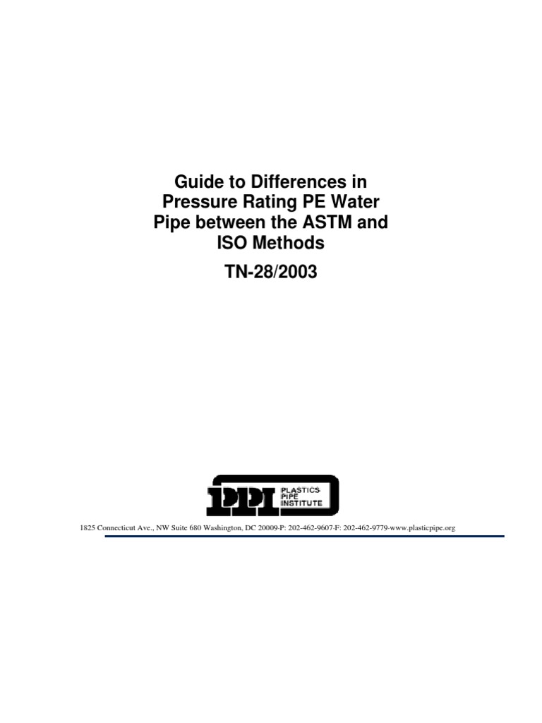 ASTM vs ISO Pressure Ratings for PE Pipe | PDF | Polyethylene | Pressure