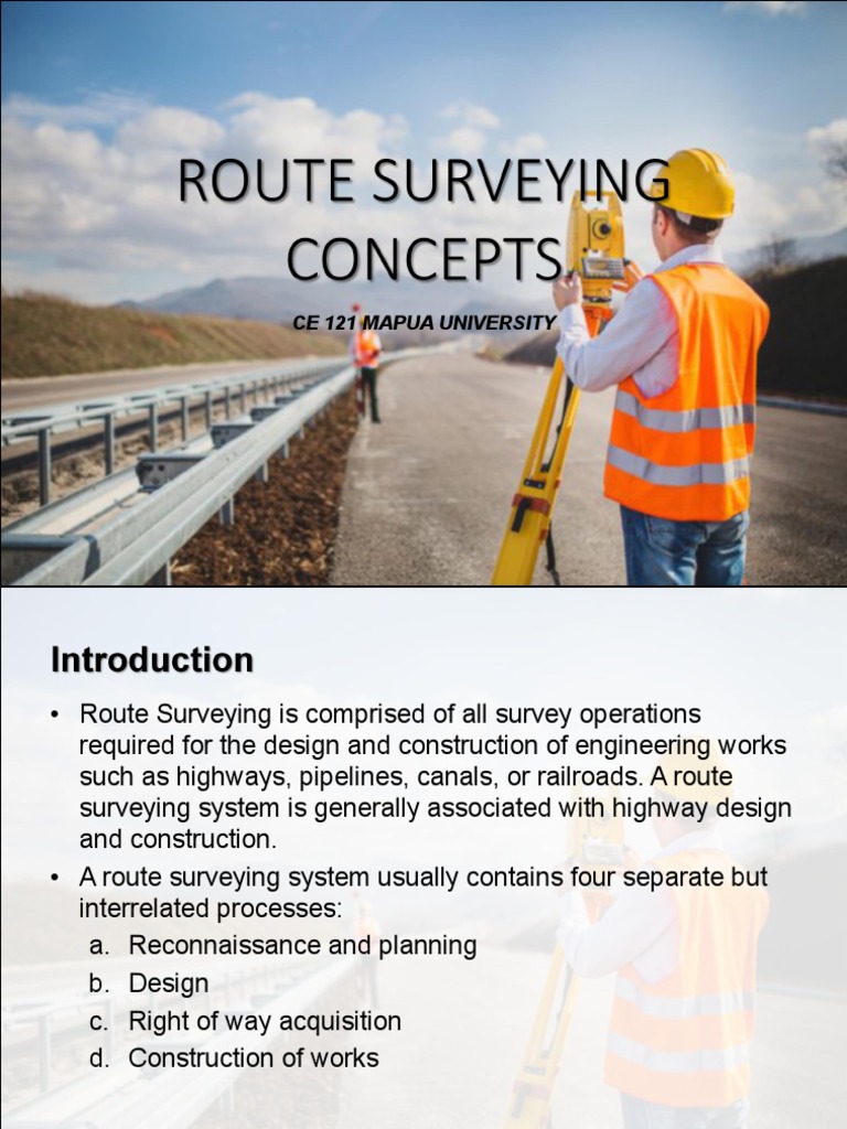 Route Surveying in Civil Engineering | PDF | Road | Surveying